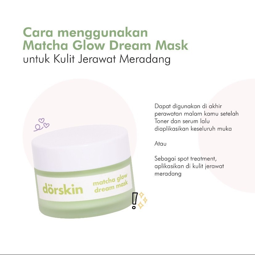 Dorskin Matcha Glow Dream Sleeping Mask Brightening Mask/moisturizer ...