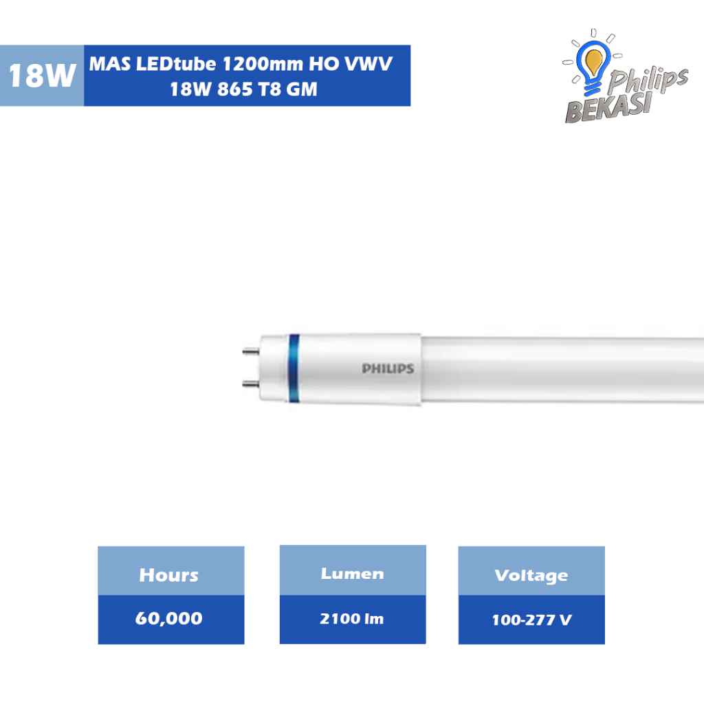 Philips MAS LEDtube lamp 1200mm HO VWV 18W 865 T8 GM | Shopee Malaysia