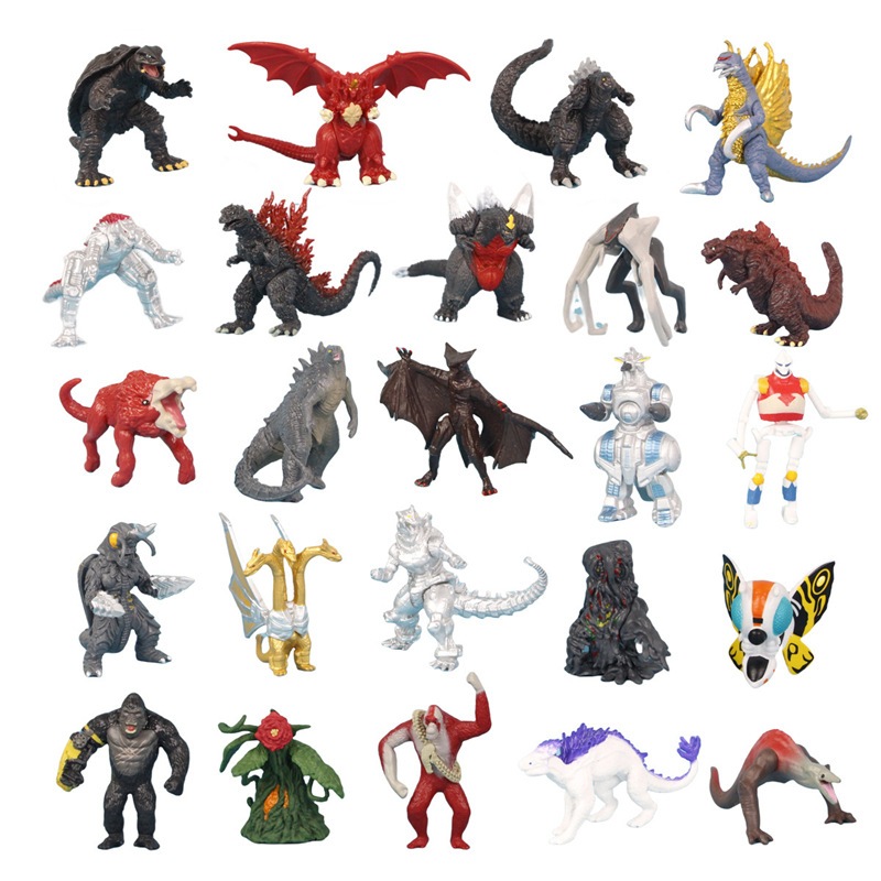 Action Figure GODZILLA set Of 24pcs Miniature Cake Topper Toys Kaiju ...