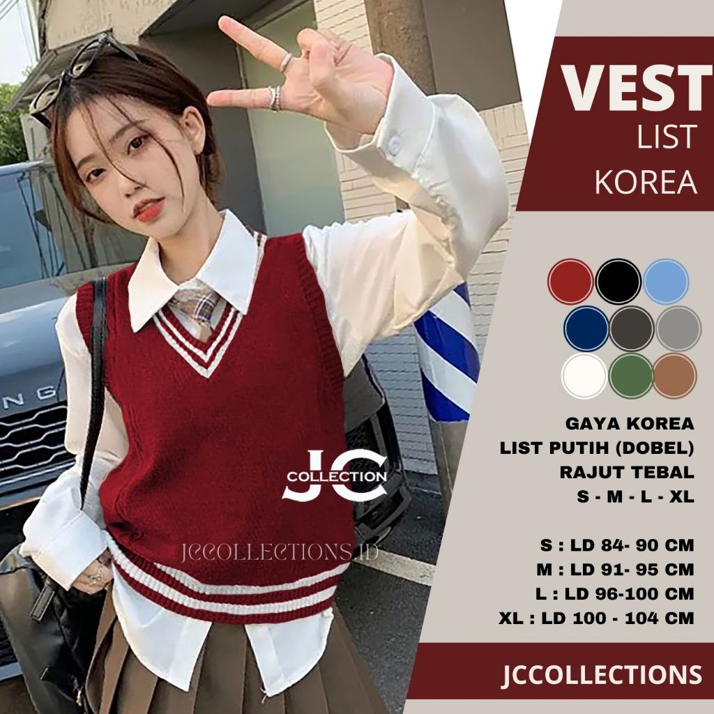 Korean Style List Double Women's Knitted Vest / Women's Knitted Vest ...