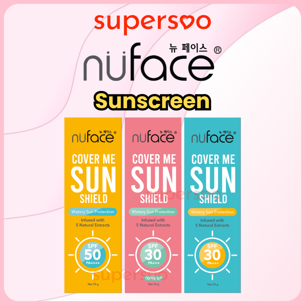 Nuface Cover Me Sun Shield Sunscreen SPF 30 PA+++ / SPF 50 PA+++ / Tone ...