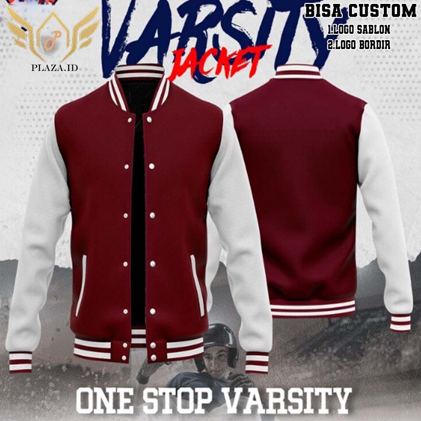 PUTIH Oversized S-6XL Men'S Women'S Varsity Jacket, Custom Embroidered ...
