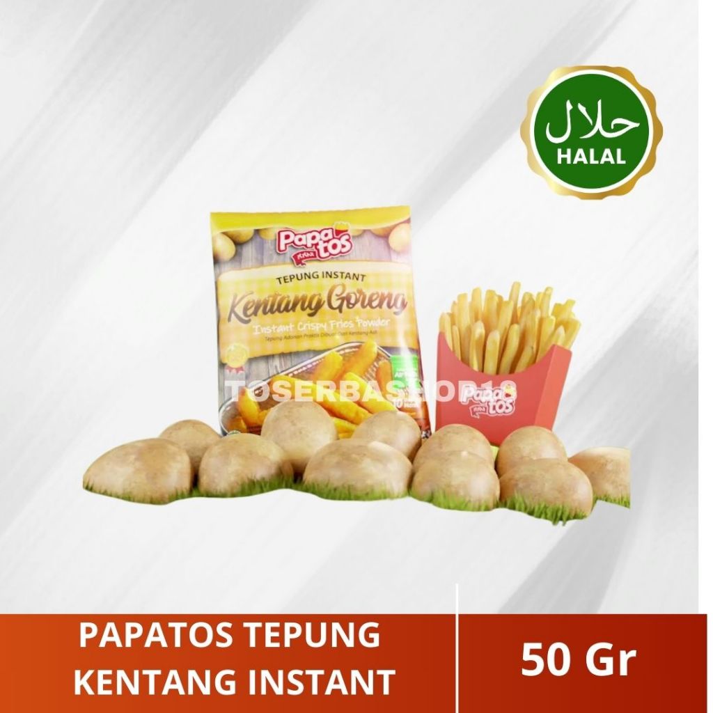 Papatos Instant French Fries Flour 50g / 1 Carton Contains 40 pcs ...