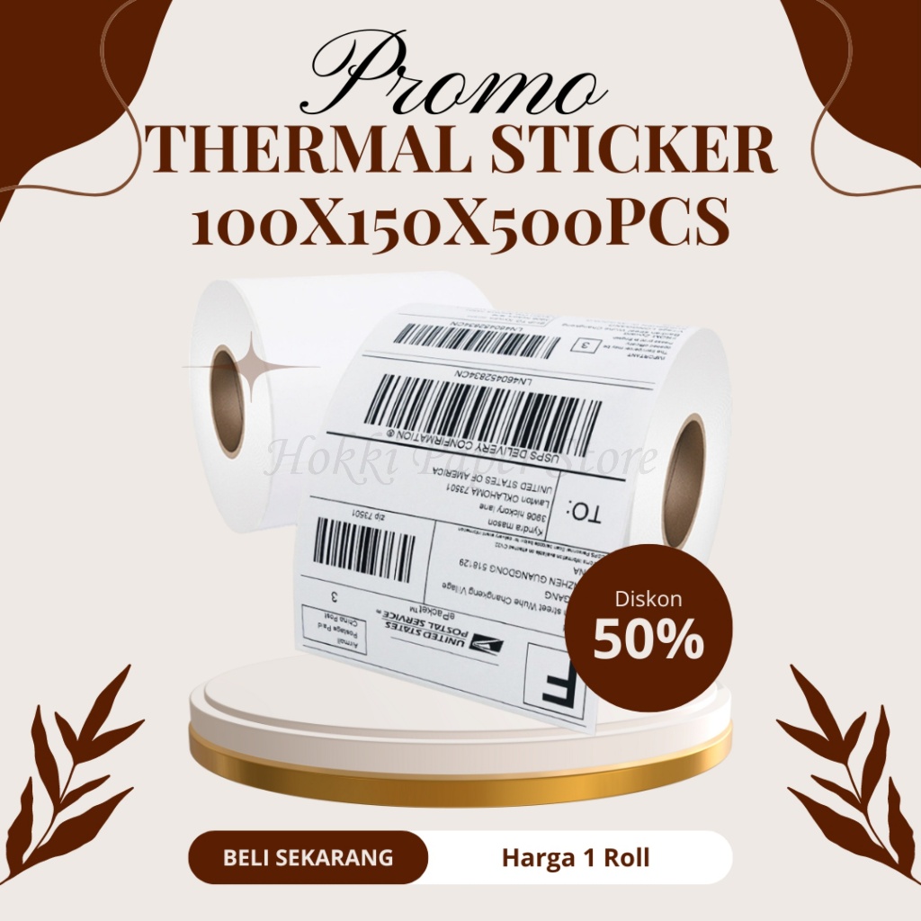 Thermal LABEL PAPER RESI STICKER BARCODE ROLL LABEL STICKER SIZE A6 ...