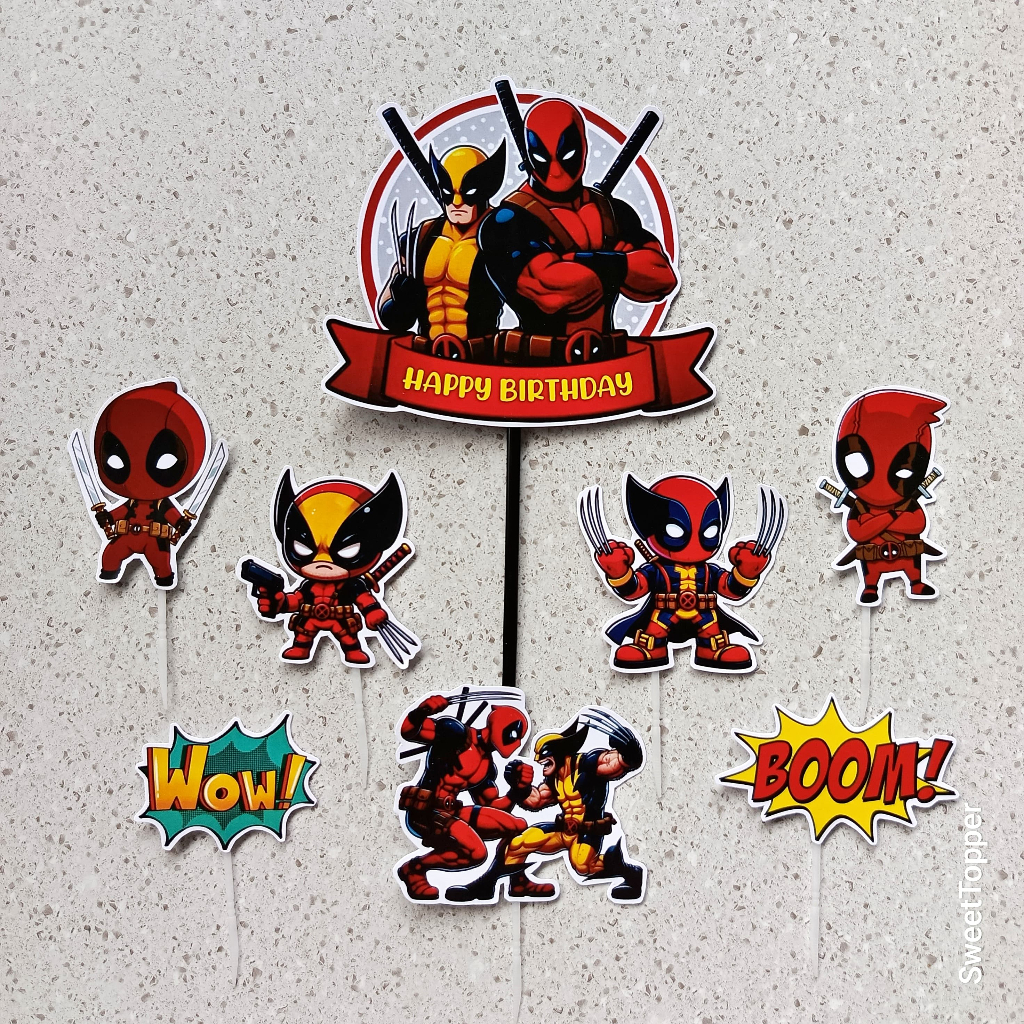 Topper DEADPOOL WOLVERINE Cake Decoration Marvel Avenger | Shopee Malaysia
