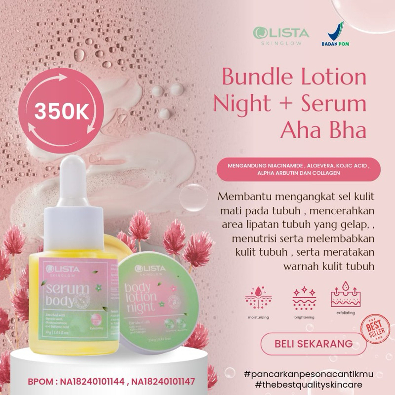 Night LOTION BUNDEL + AHA Lista Skin Glow SERUM | Shopee Malaysia