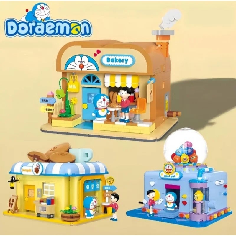 Brick diorama street view Doraemon Nobita original licensed product ...
