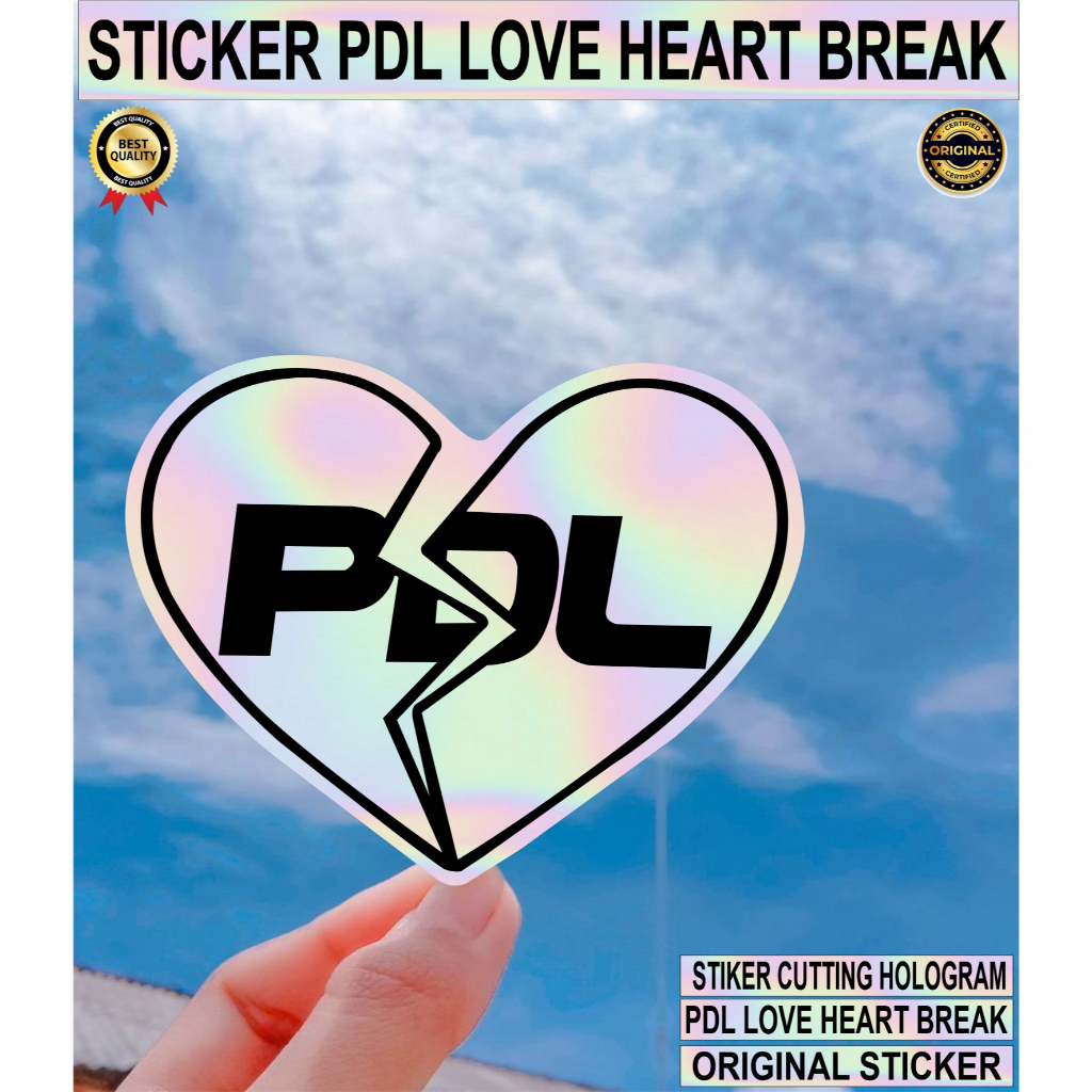 Original PDL LOVE HEART BREAK STICKER / CUTTING STICKER LOVE PDL ...