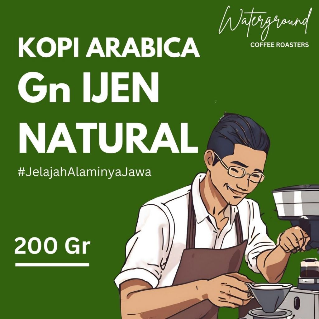 Waterground Coffee Arabica Coffee Ijen Java Natural Process Coffee Beans GRADE 1 Single Origins ...