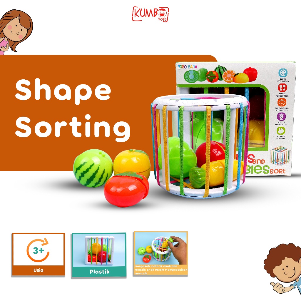 Educational Toys for Children Shape Sorting Game Sorting Fruit and ...