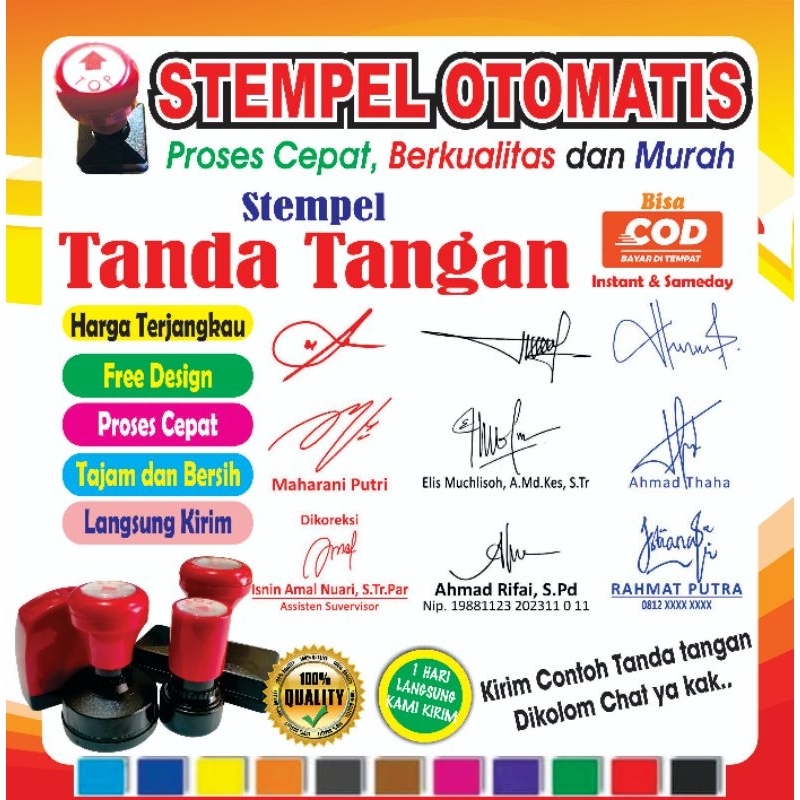 Automatic Stamp for Teacher / Doctor / Midwife / Paraf Signature and ...