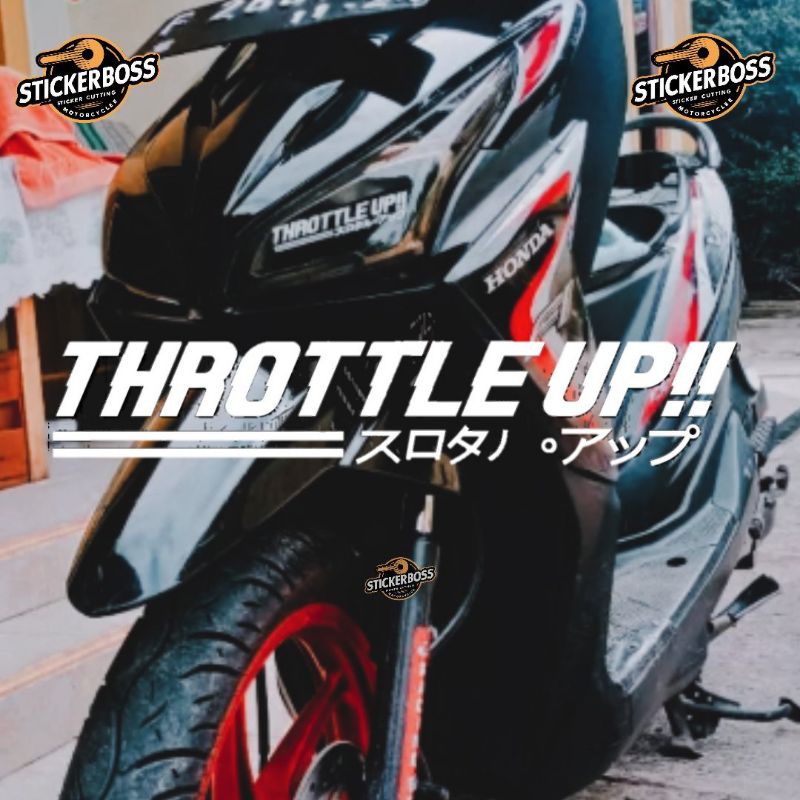 HITAM PUTIH Sticker Cutting Motorcycle Throttle Up Black White Hologram ...