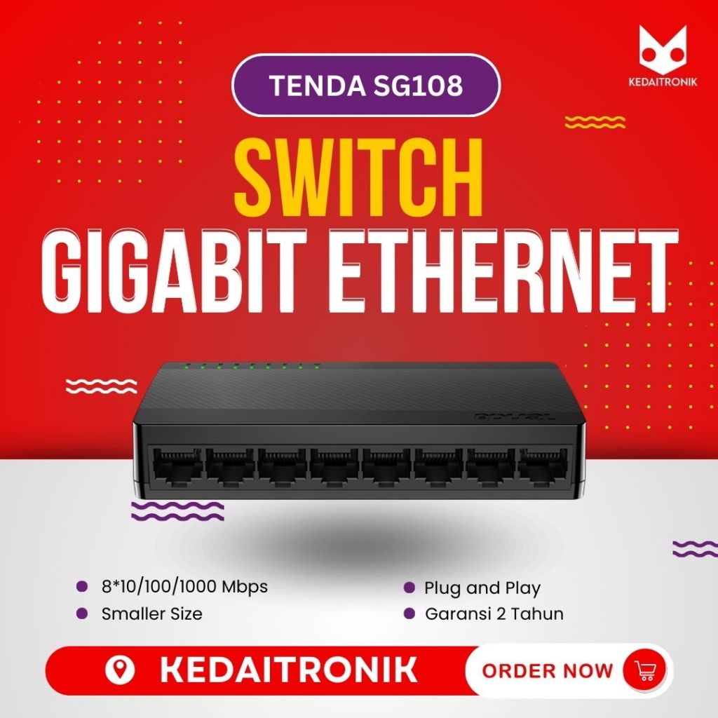 Tenda SG108 GIGABIT Desktop Switch Hub SG 108 RJ45 Lan 1000 MBps 8 Port ...