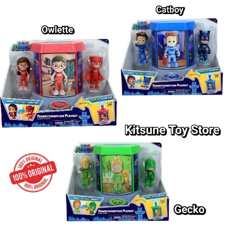 PJ Masks Owlette Catboy Gecko Transformation Playset Original Just Play ...