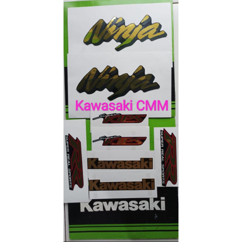 HITAM Black stripping Sticker set Ninja RR old. Original kawasaki ...