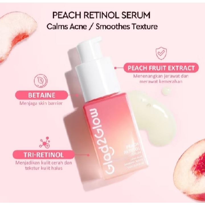 MERAH Glad2glow Peach Retinol Serum 17ml (Red) | Shopee Malaysia