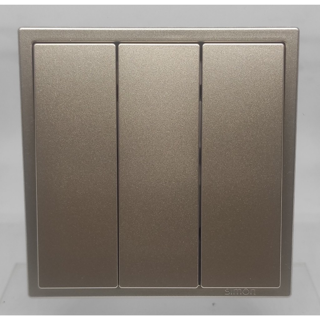 Simon I7 CHAMPAGNE TRIPLE SWITCH 3 GANG 1 WAY SWITCH | Shopee Malaysia