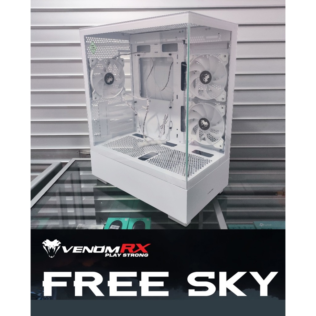 Venomrx Free Sky Casing - mATX 3xFan ARGB Tempered Glass | Shopee Malaysia