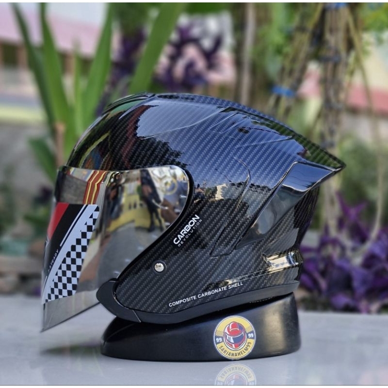 The newest JS ARMOR CARBON MOTIF helmet | Shopee Malaysia