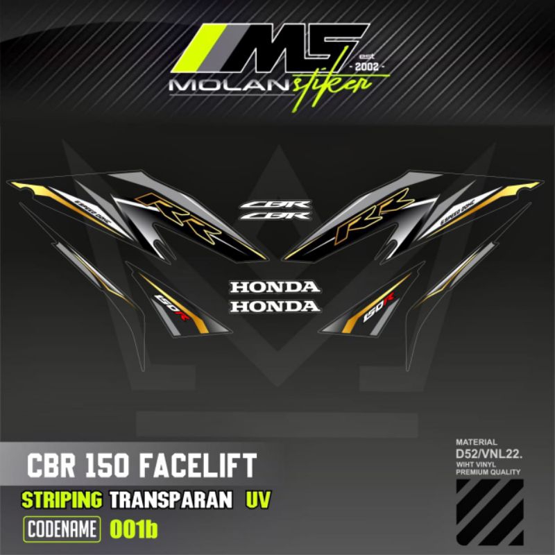 Decal Sticker Striping Transparent Variation Uv Cbr 150 R Facelift ...