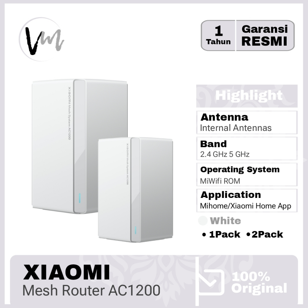 Xiaomi Mesh System AC1200 Dual-Band Router Gigabit Network | Shopee Malaysia