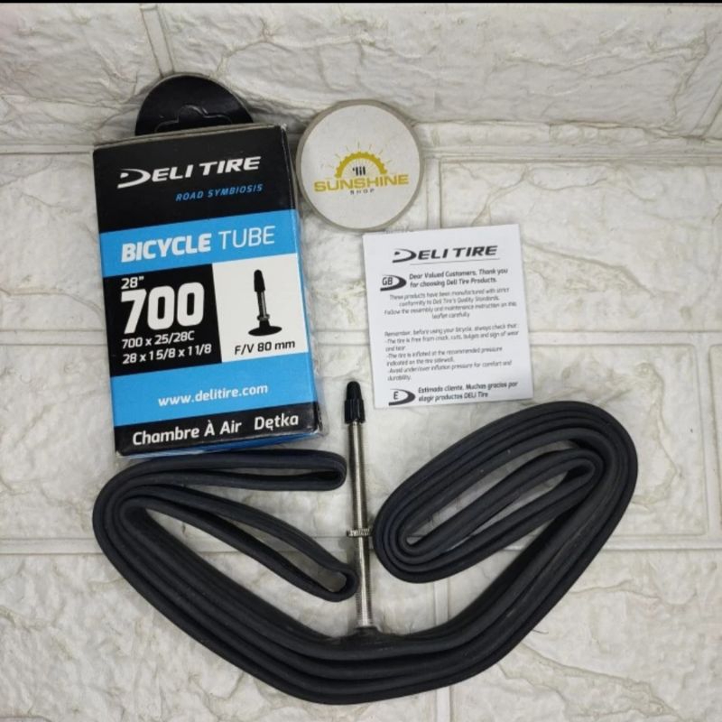 Inner Tire 700x25/28c Deli Tire Cop Presta FV 80 mm | Shopee Malaysia
