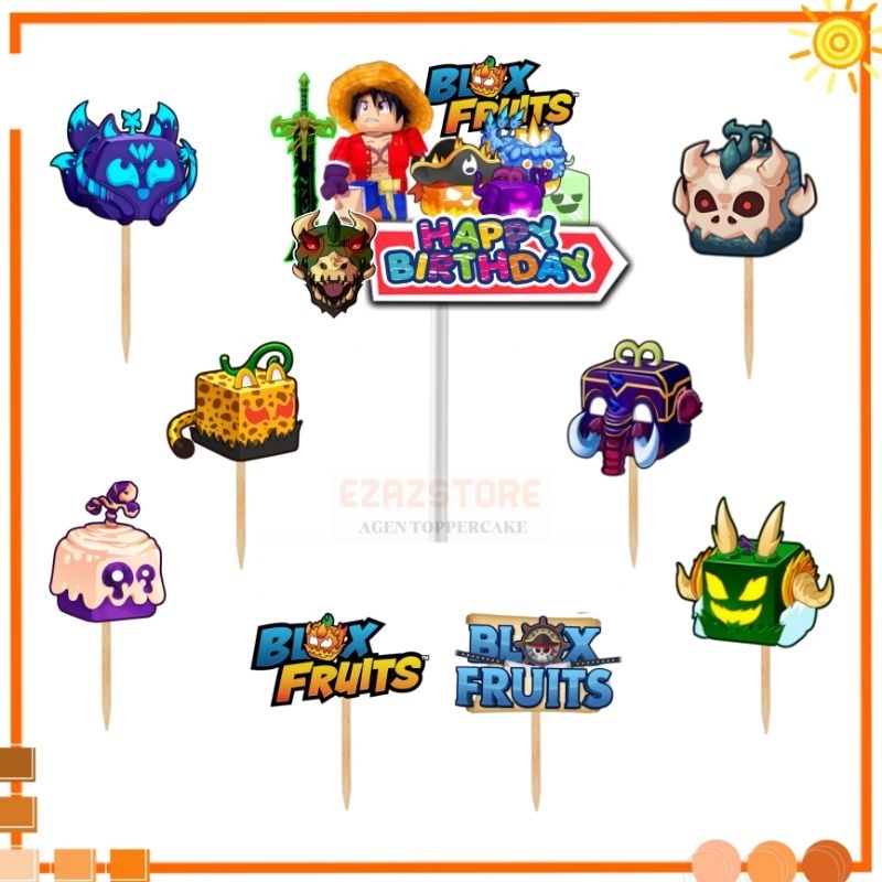 Blox fruits cake topper, cake topper, Birthday cake Decoration, blox ...