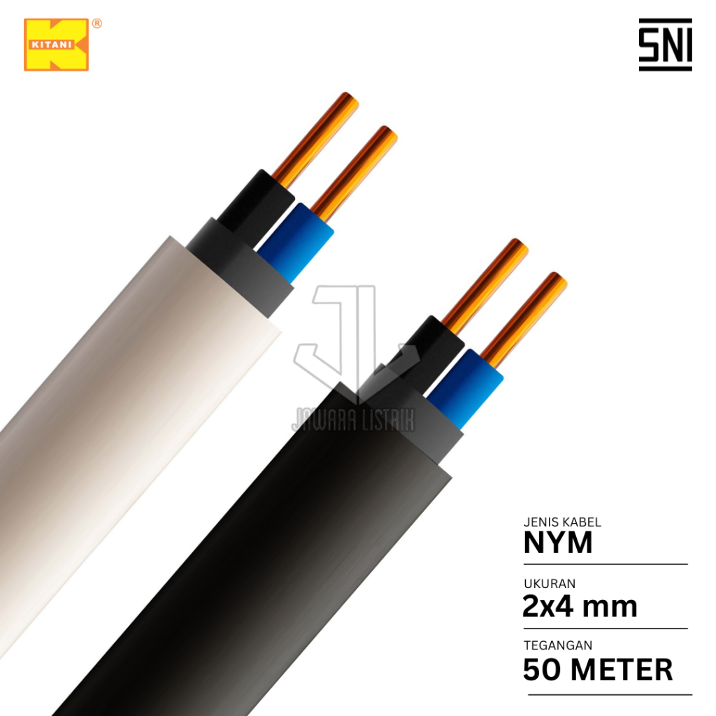 Kitani NYM CABLE COPPER CABLE WIRE 2X4 MM ROUND METER PERMETER SNI ...