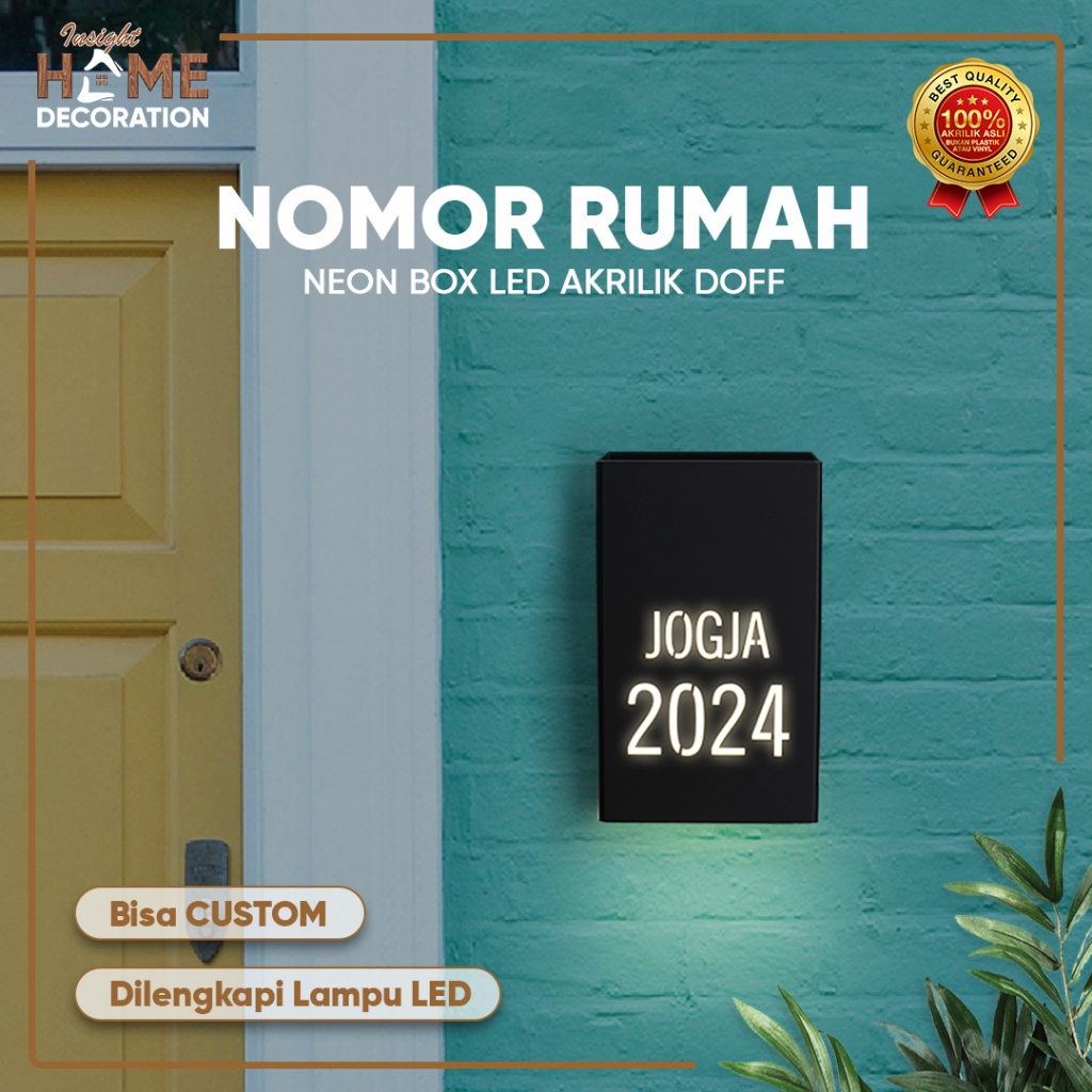 Doff Acrylic House Numbers, Neon Box Model with LED Lights | Shopee ...