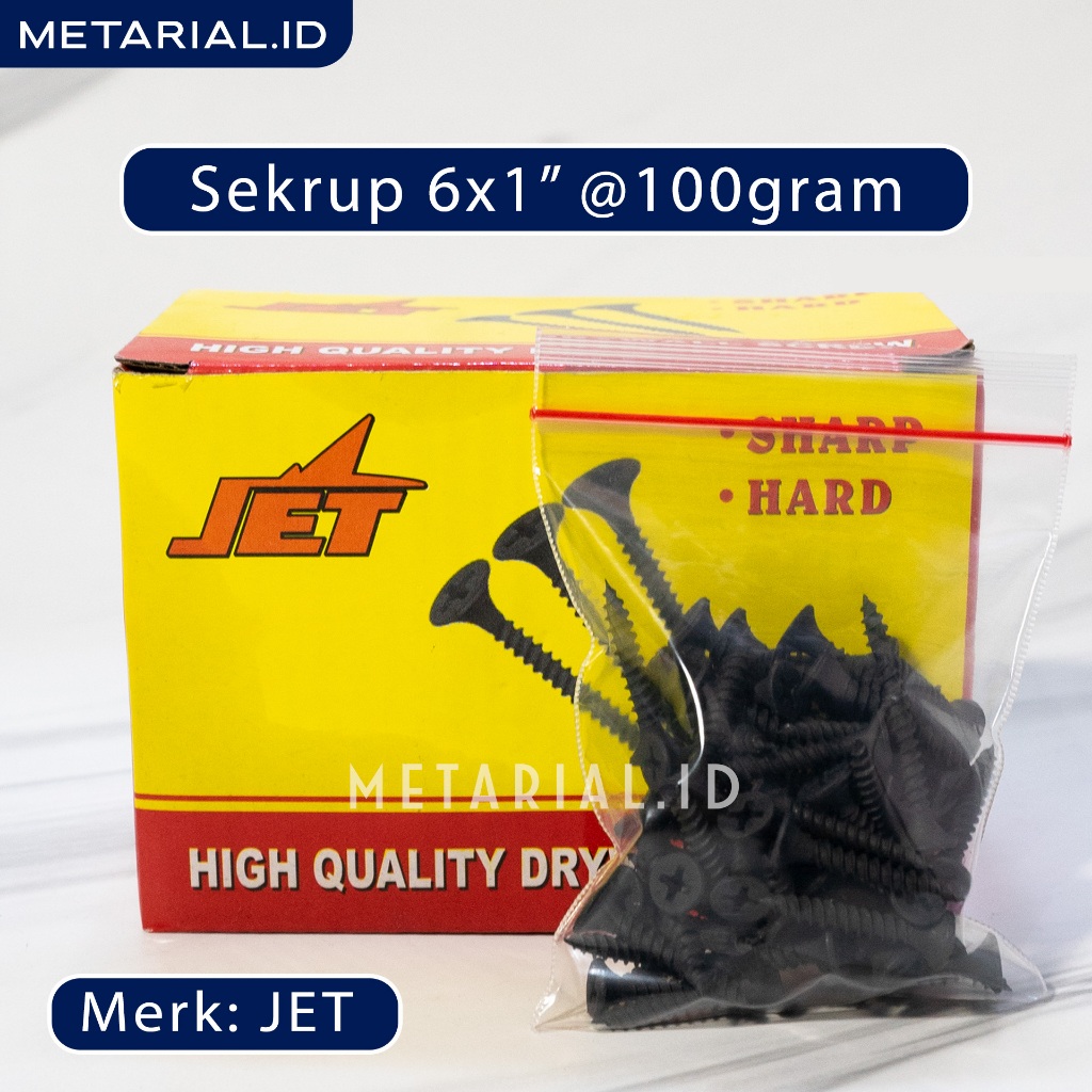 KAYU [100 Grams] JET Screw Gypsum 6x1 / Wood Screw / Drywall Screw ...