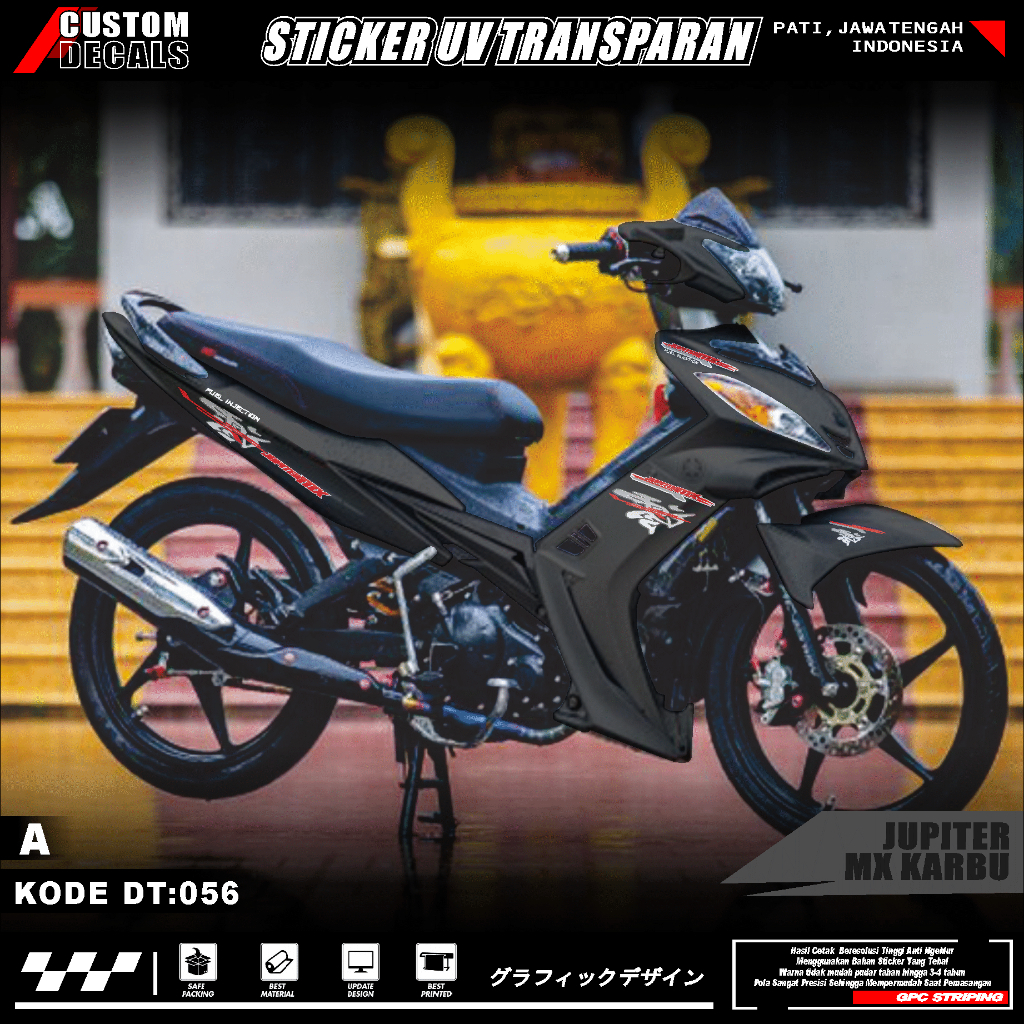 Uv TRANSPARENT STRIPING YAMAHA JUPITER MX KARBU SIMPLE KANJI DESIGN GPC ...