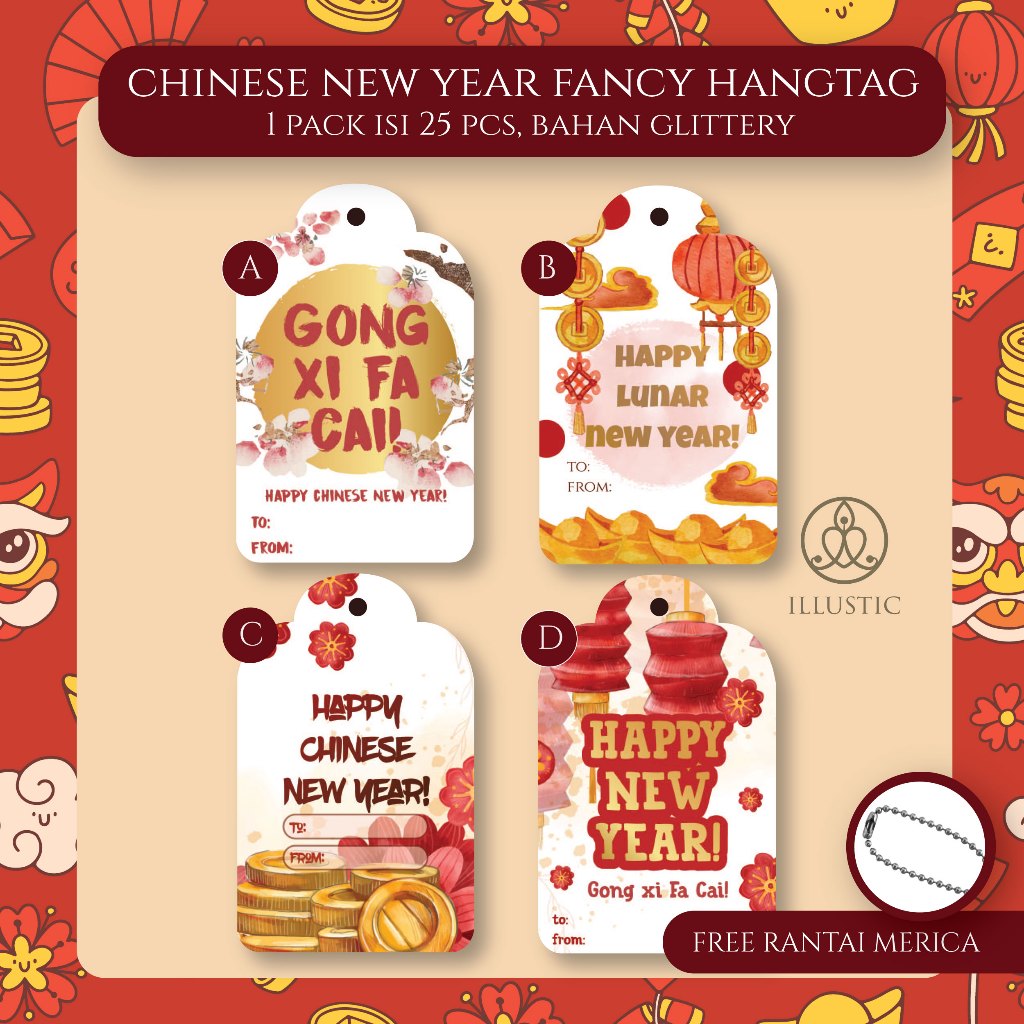 Chinese New Year 2025 Chinese New Year Hang Tag FREE CHAIN | Shopee ...