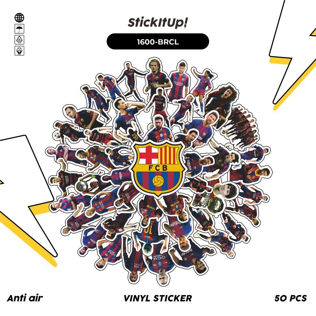 HP 100 Pcs Sticker Pack FOOTBALL SERIES FC BARCELONA Cute Aesthetic ...