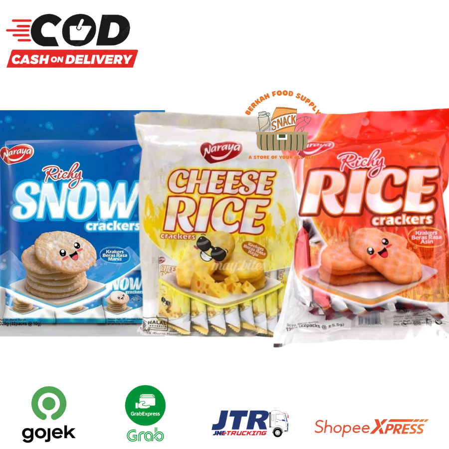 [ Berkah ] Naraya Richy Rice Crackers Snow Crackers Cheese Rice ...