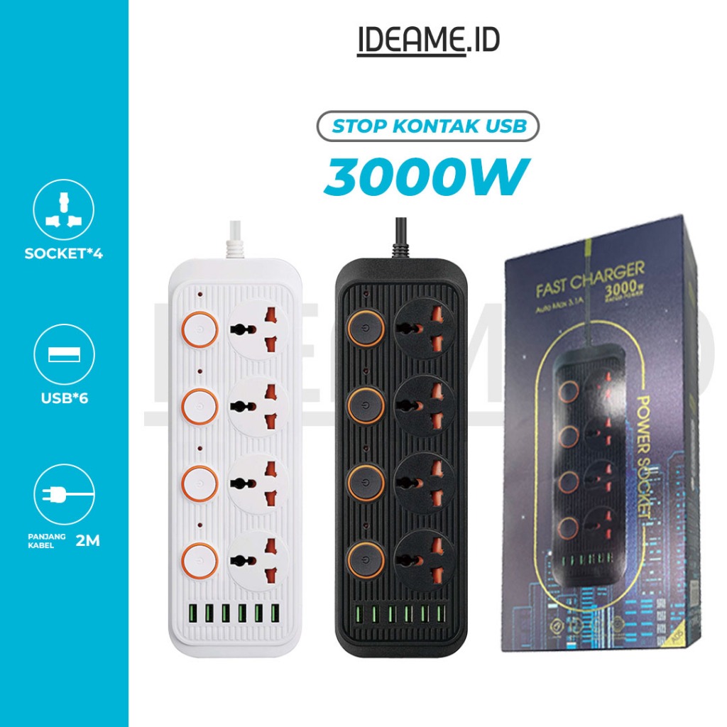 Ideame 3 Way Electrical Plug Socket Many Variations / USB Socket Long ...
