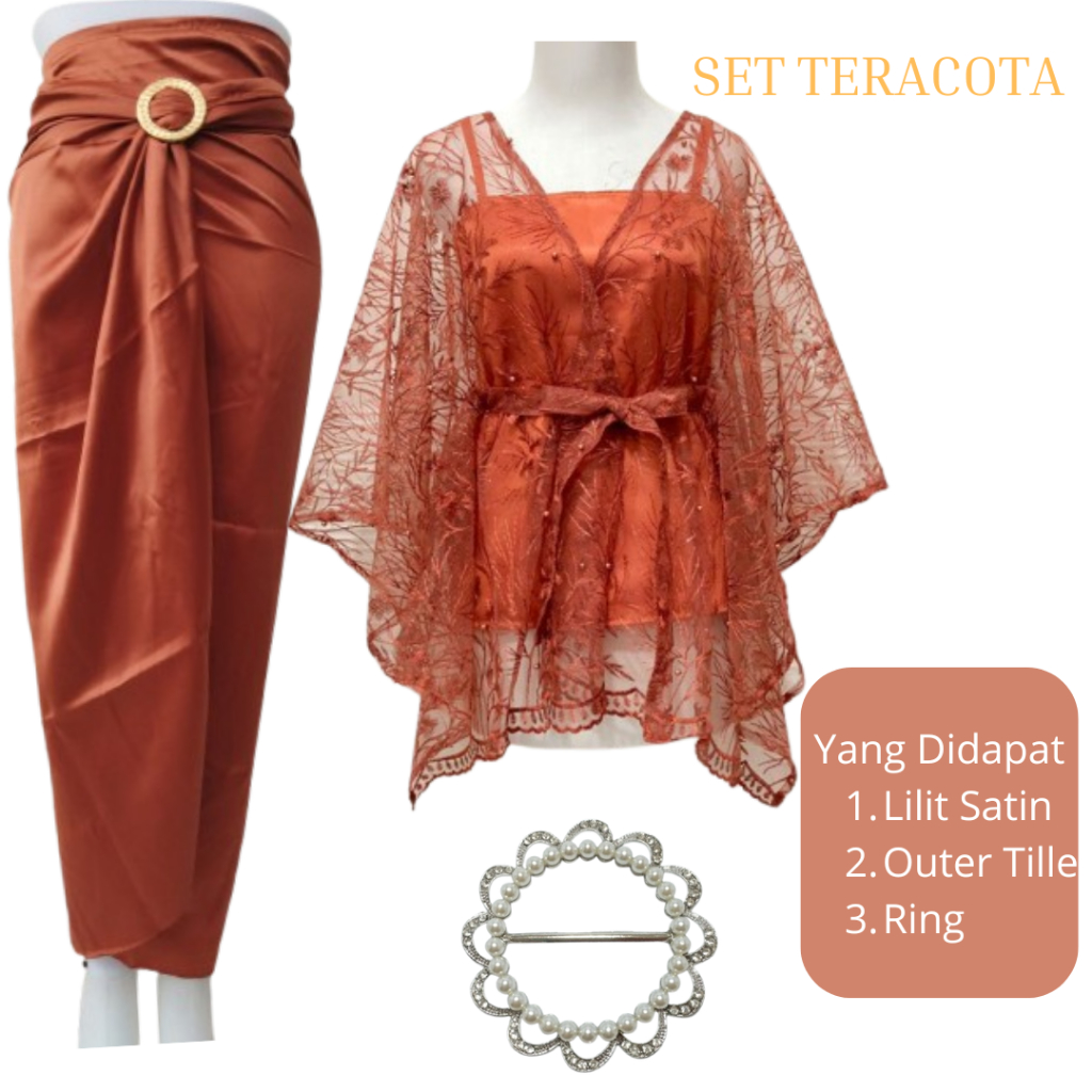 Elegant Luxury Pearl Outer Tille Wedding Kebaya Set Party Suit ...