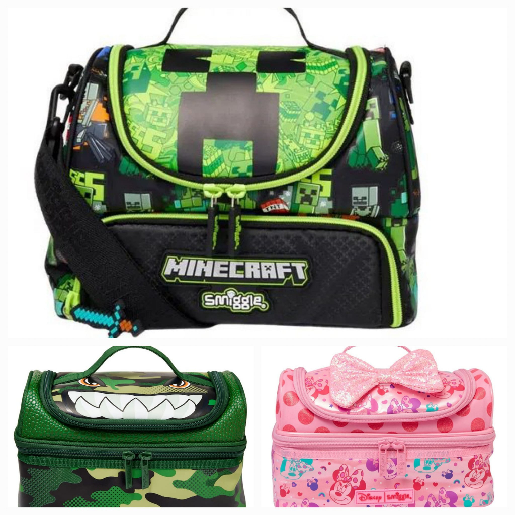 Smiggle Supply Bag Boys Girls Imported Minecraft Double Decker | Shopee ...