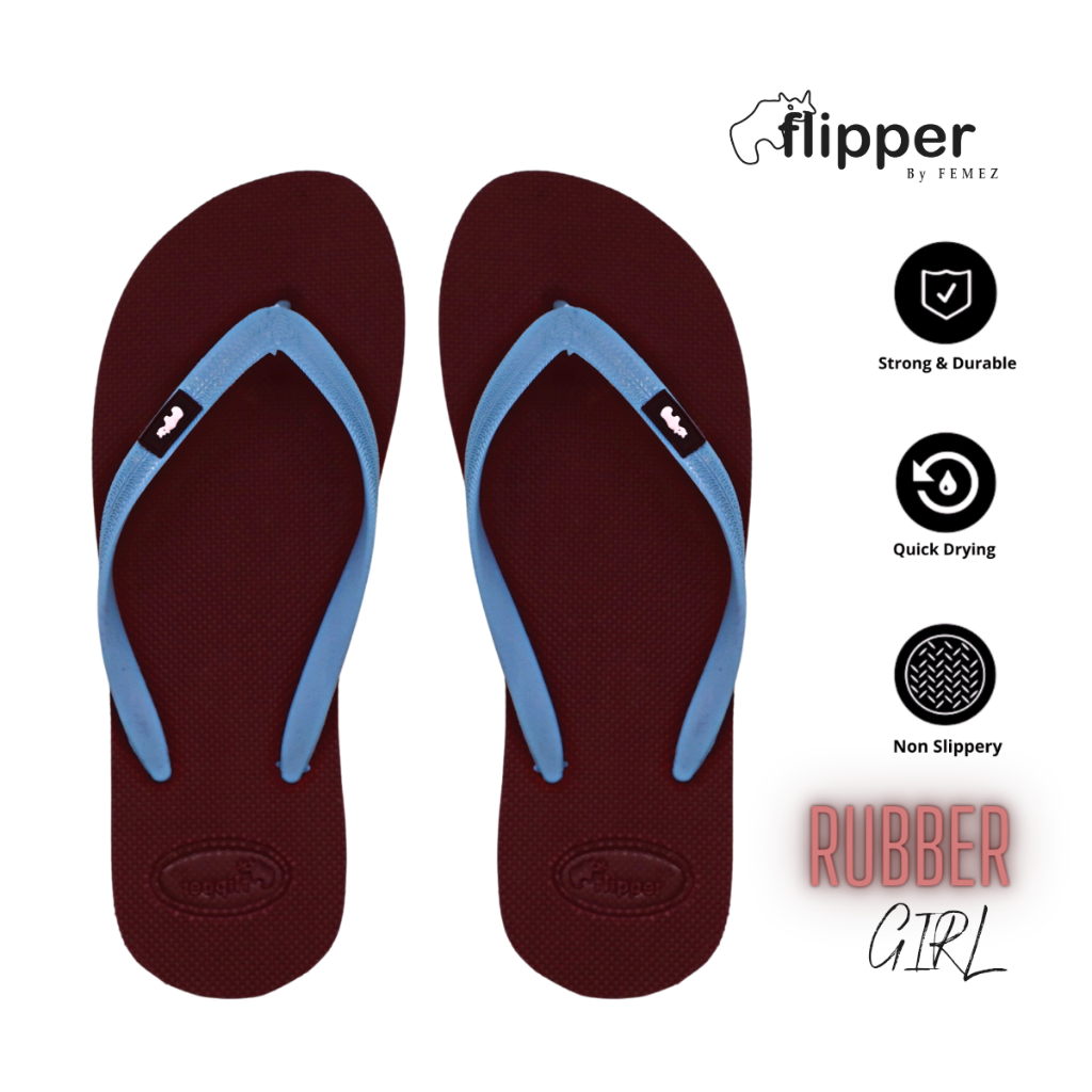 MERAH Original FLIPPER Flip Flops BY FEMEZ Combi Walker Women Red ...