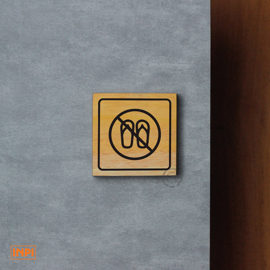 No slipper signage system - wall sign - open footrest marking board ...