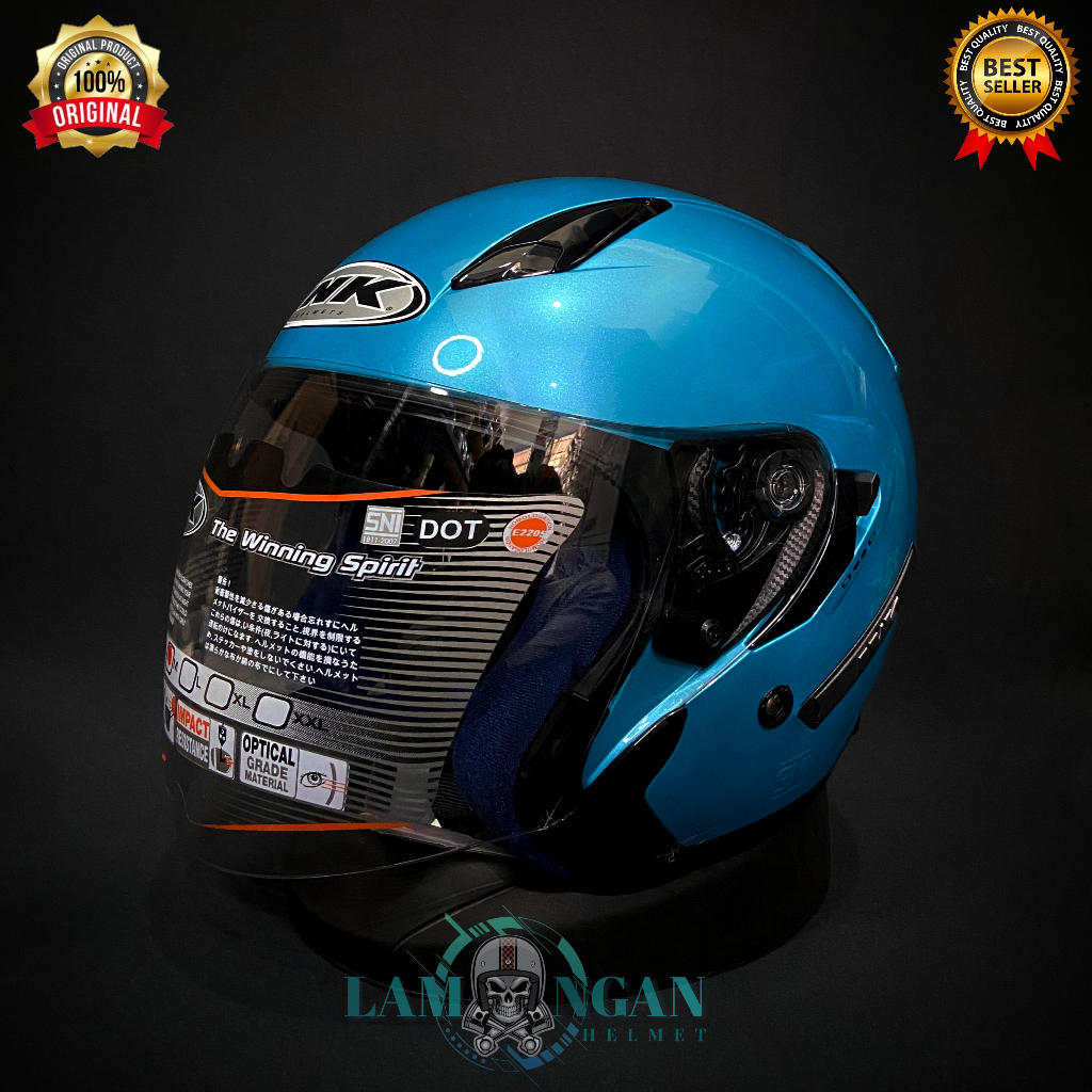 ORIGINAL INK METRO HELMET 100% SOLID SNI/DOT DOUBLE VISOR | Shopee Malaysia