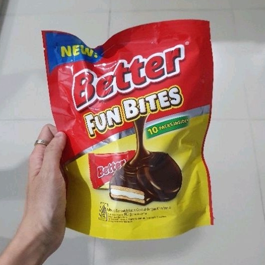 Better Fun Bites Chocolate Coated sandwich Biscuits (10 Contents ...