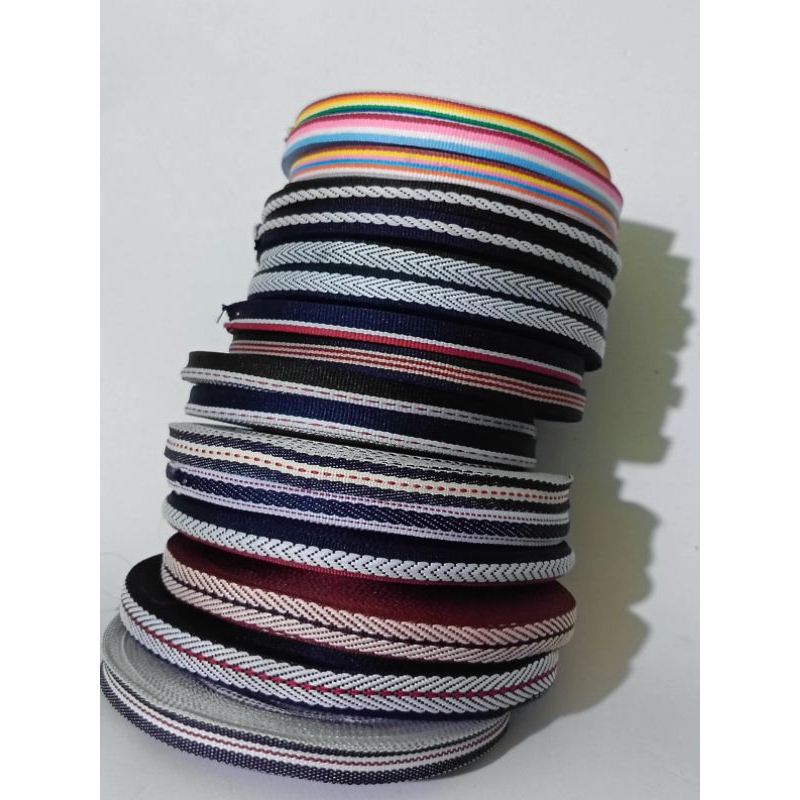 Motif bus ribbon / STRIPES ribbon 1 cm (1 roll/25 meters) | Shopee Malaysia