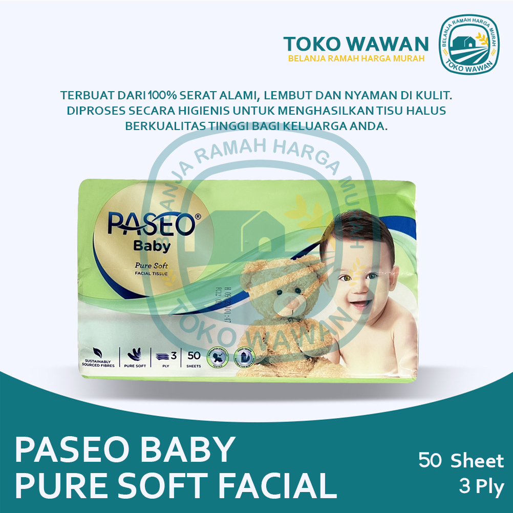 Paseo Baby Puresoft Facial Tissue Soft Hygienic Baby Tissue Contents 50 ...