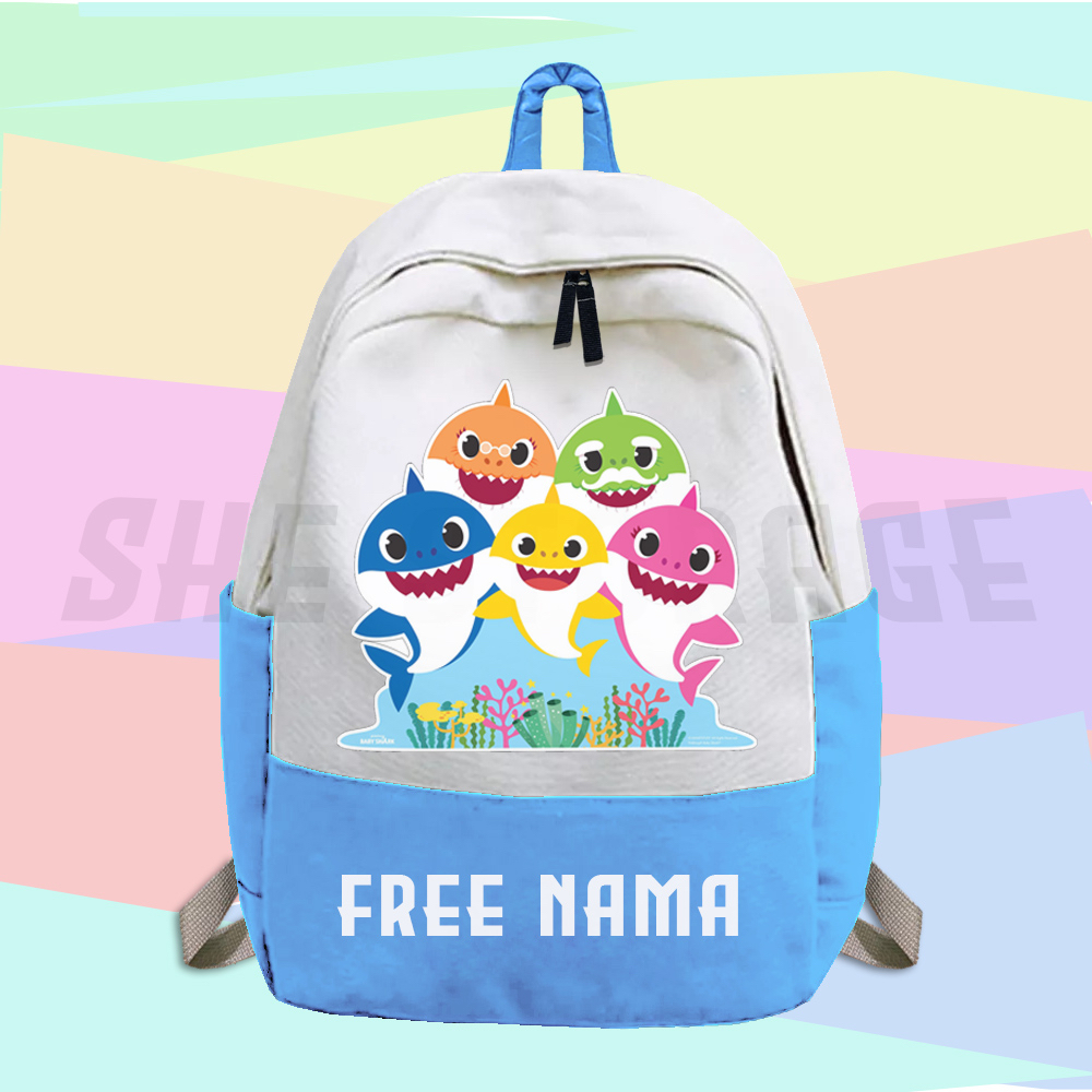 Children's Backpack BABY SHARK School Bag - FREE Print Name | Shopee ...