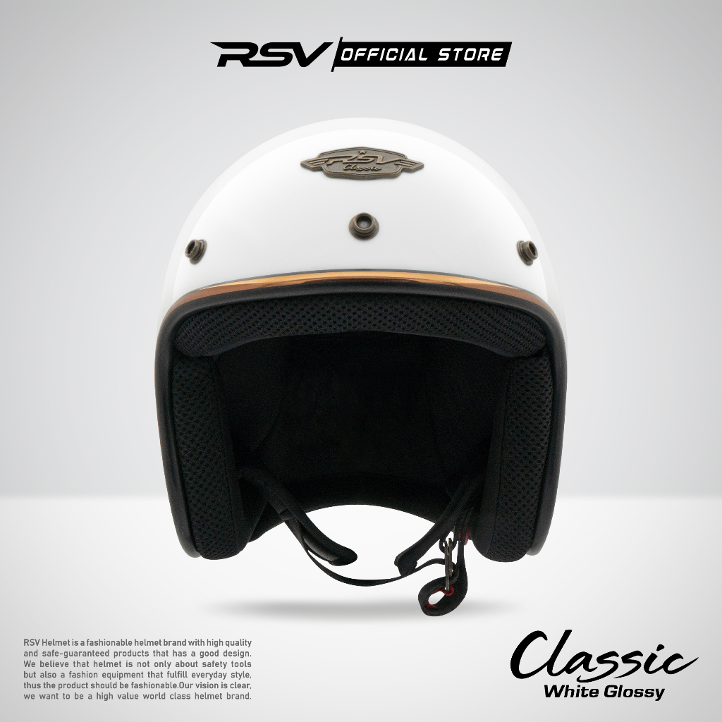 Rsv CLASSIC WHITE GLOSSY HELMET | Shopee Malaysia