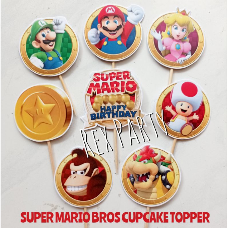 Mario Bros Cupcake Topper / Mario Cupcake Topper / Mario Bros Topper ...
