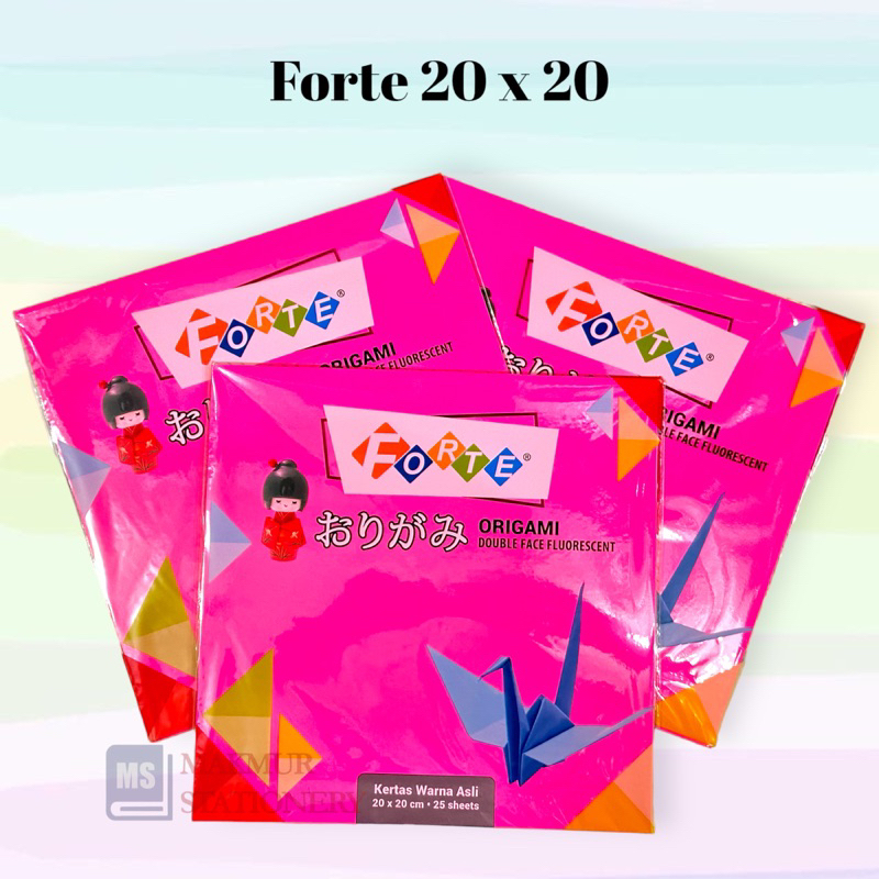 Origami Paper/ Forte Folding Paper (content 25) 20 x 20 CM | Shopee ...