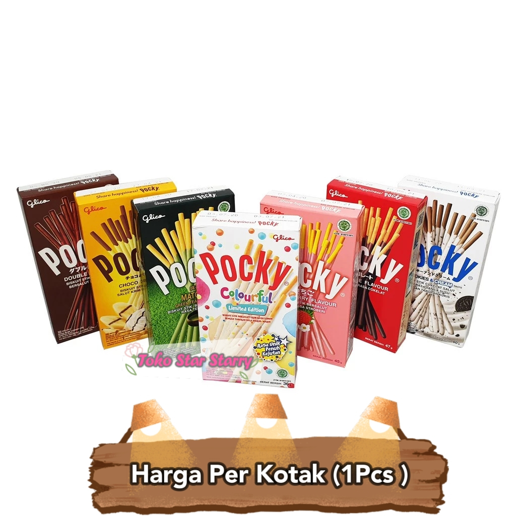 [Per Box] Pocky 1 Box Chocolate Stick 33gr - 47gr / Strawberry ...