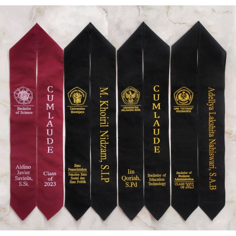 [1 Anniversary] COMPUTER EMBROIDERED Neck Graduation Sash WITHOUT ...
