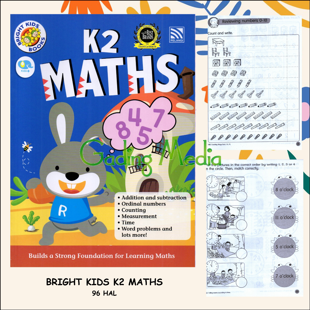 Bright KIDS BOOKS - KINDERGARTEN 2 MATHS (KB/TK Practice Question Book ...